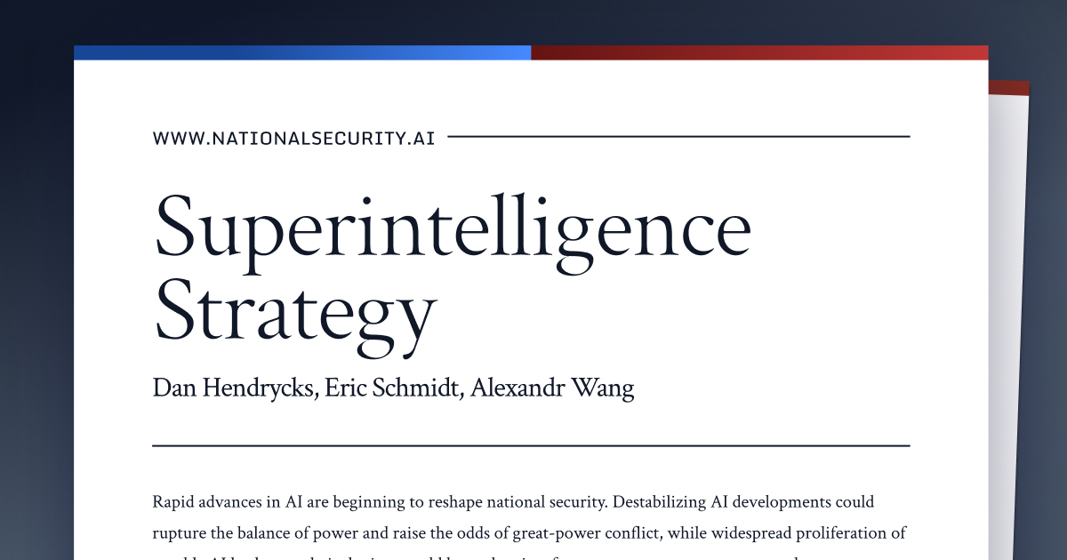 Superintelligence Strategy